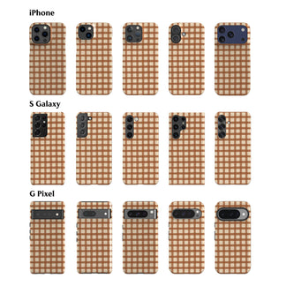Brown Gingham Phone Case by Acaso London