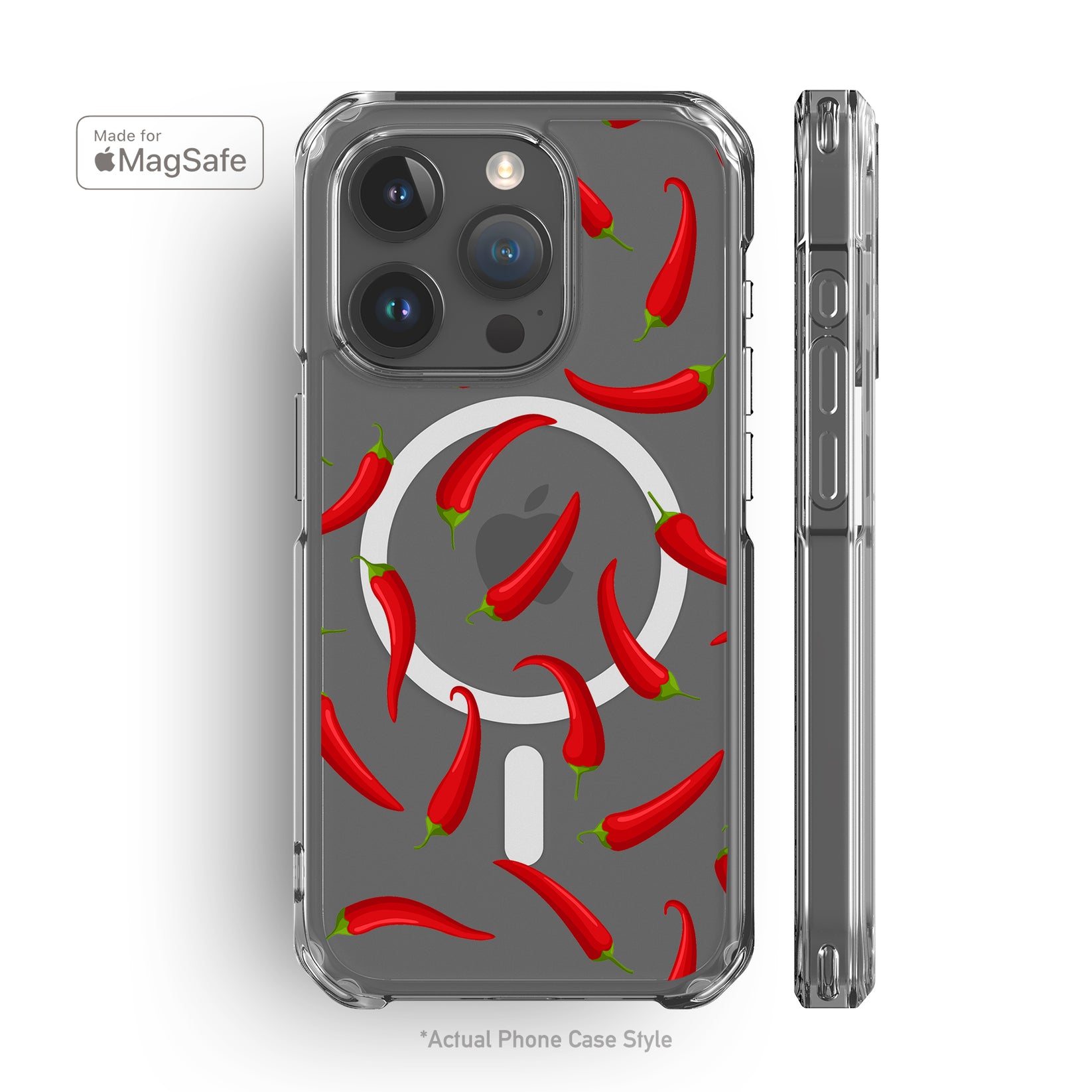 Chili Peppers Clear Case for iPhone 16 with MagSafe Ring – Acaso London
