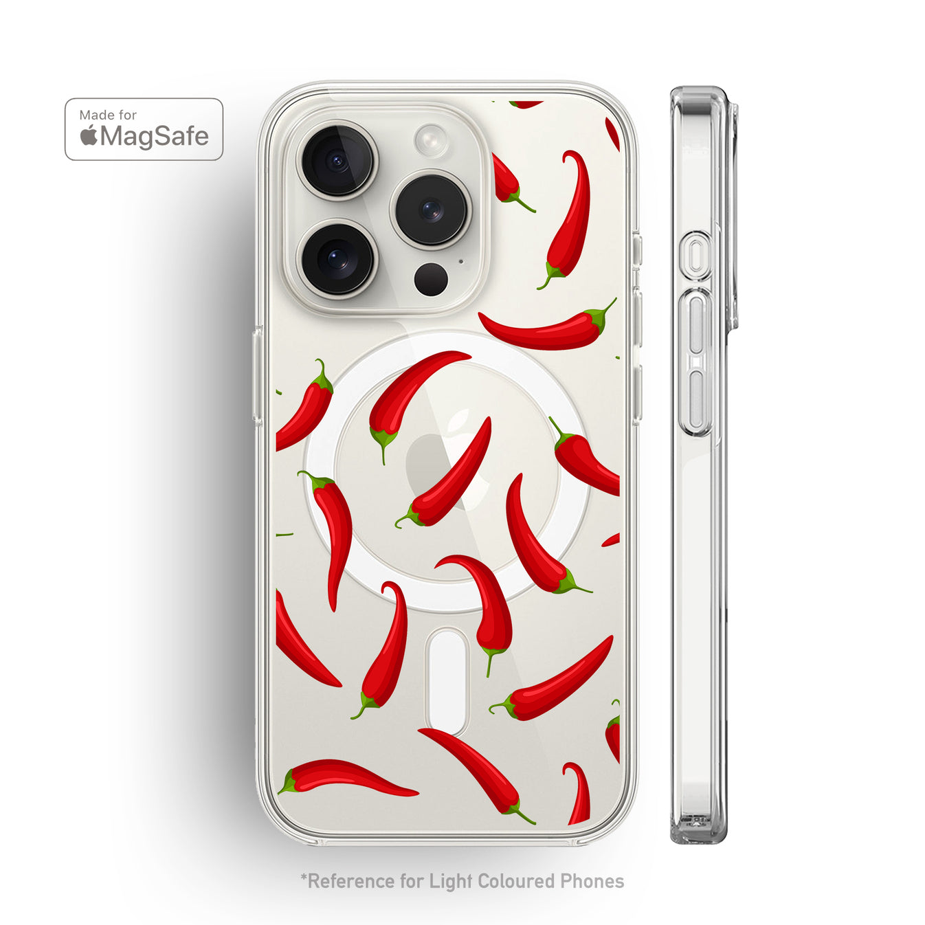 Chili Peppers Clear Case for iPhone 16 with MagSafe Ring – Acaso London