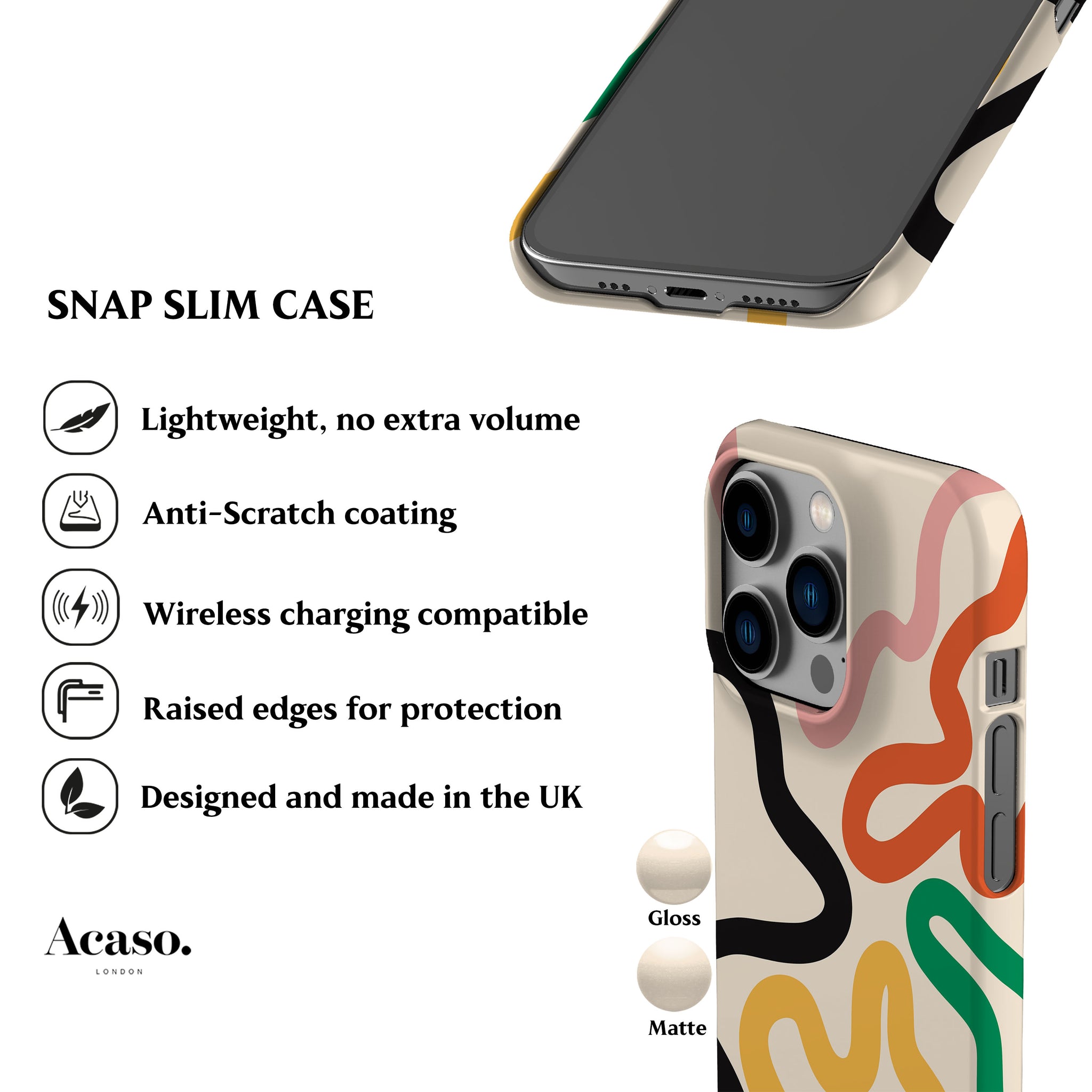 Organic Lines Phone Case by Acaso London