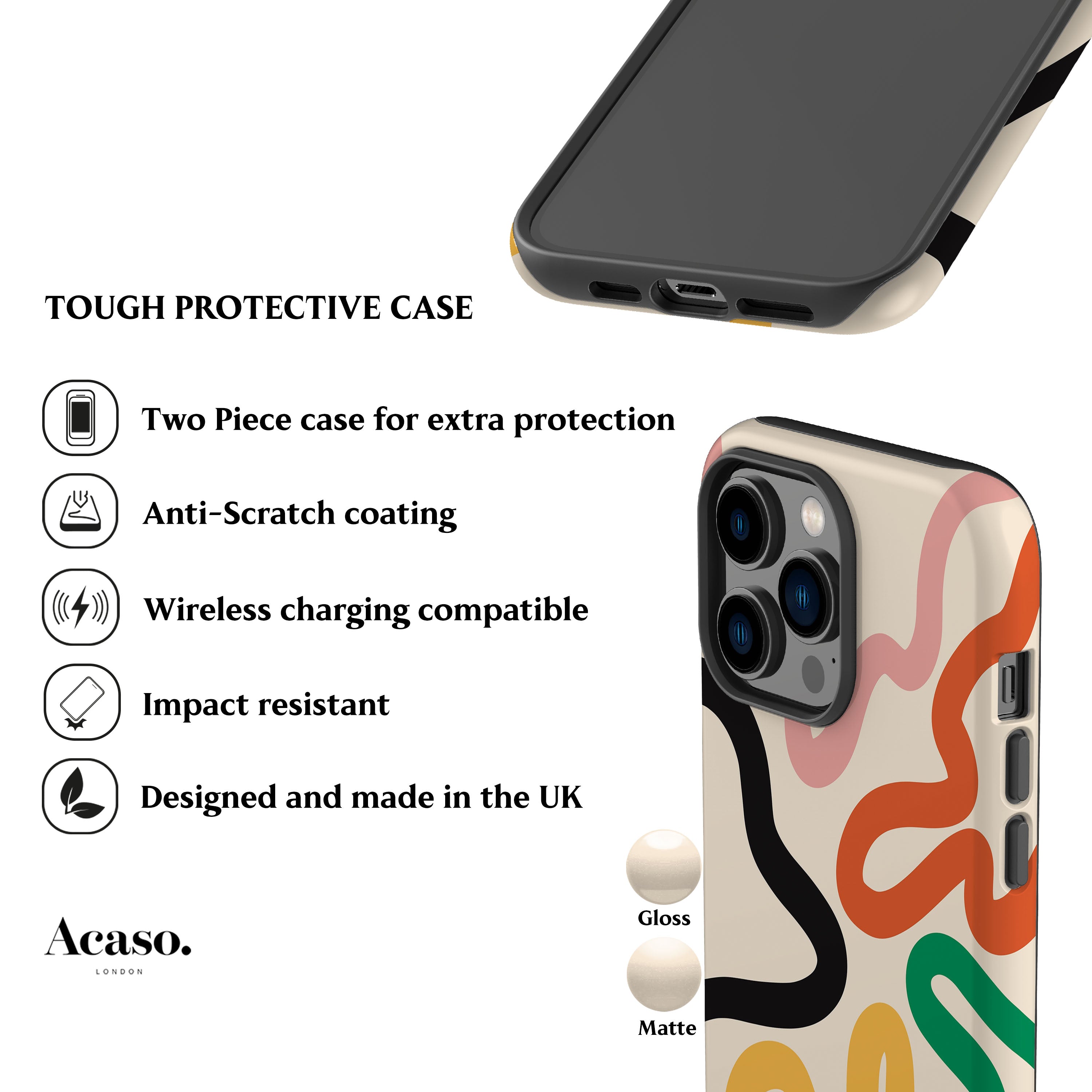 Organic Lines Phone Case by Acaso London